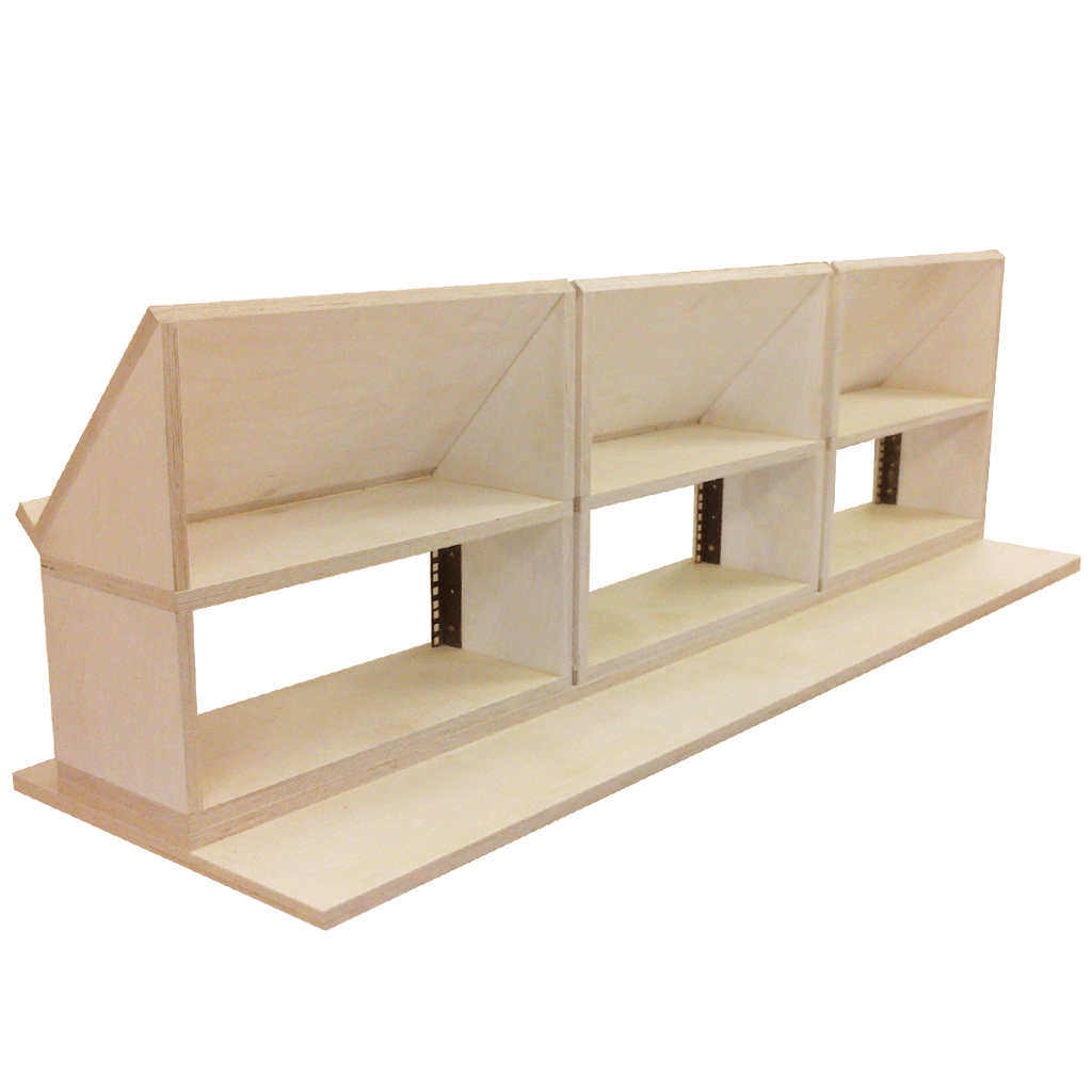 Versatile Angled Rack unit in Birch Ply - Sound Desks by Kernow Carpentry